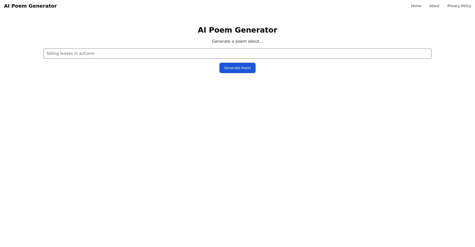 AI Poem Generator - Outil IA Innovant - IAoutilsPRO