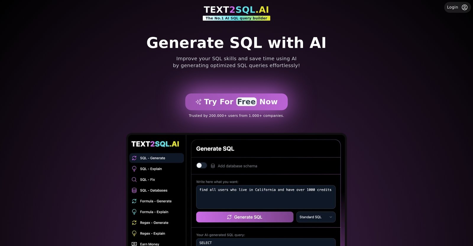 Text2SQL.AI - Outil IA Innovant - IAoutilsPRO