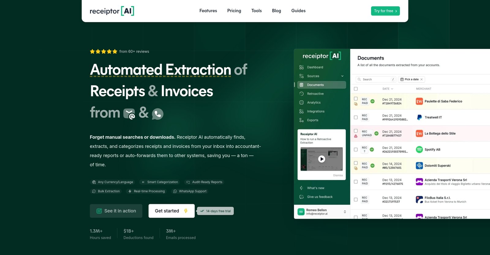 Receiptor.ai - Outil IA Innovant - IAoutilsPRO